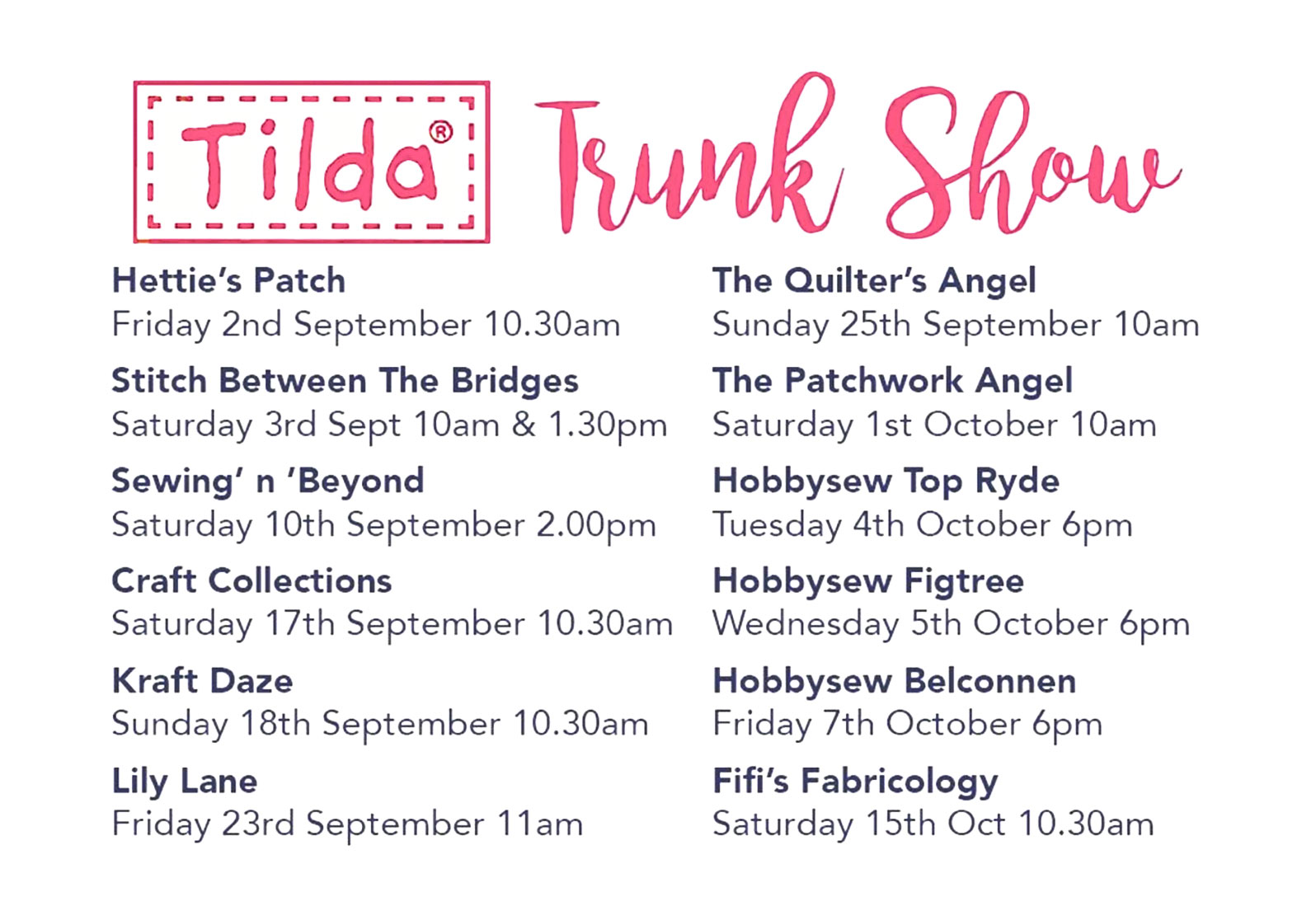 Tilda-Trunk-Show – Tildas World